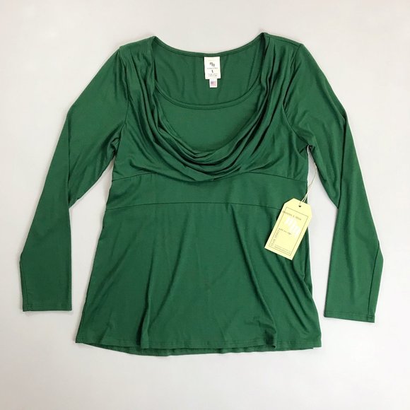 Meesh & Mia | Tops | Meesh Mia Stretch Knit Top Large Nwt Draped Front ...
